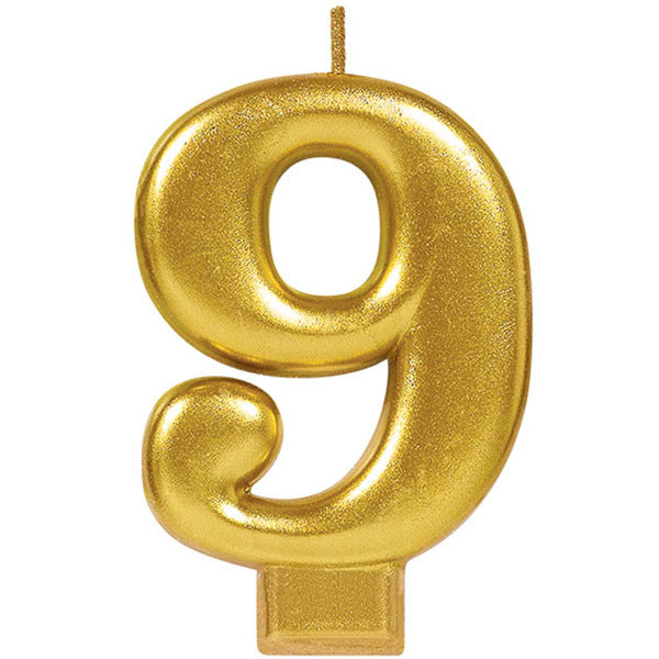 Number 9 Metallic Gold | Cake & Cupcake Supplies | Party Savers