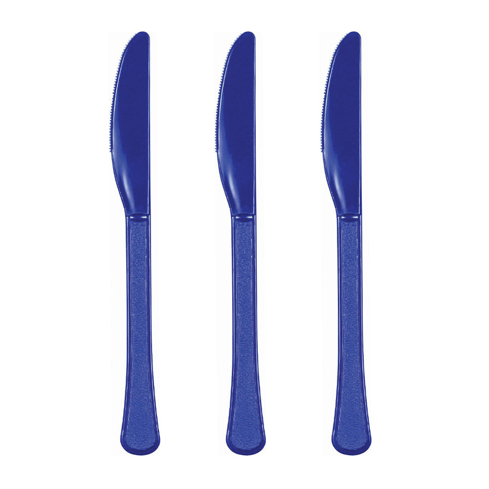 Royal Blue Plastic Knife 20pk | Colour Tableware | Party Savers